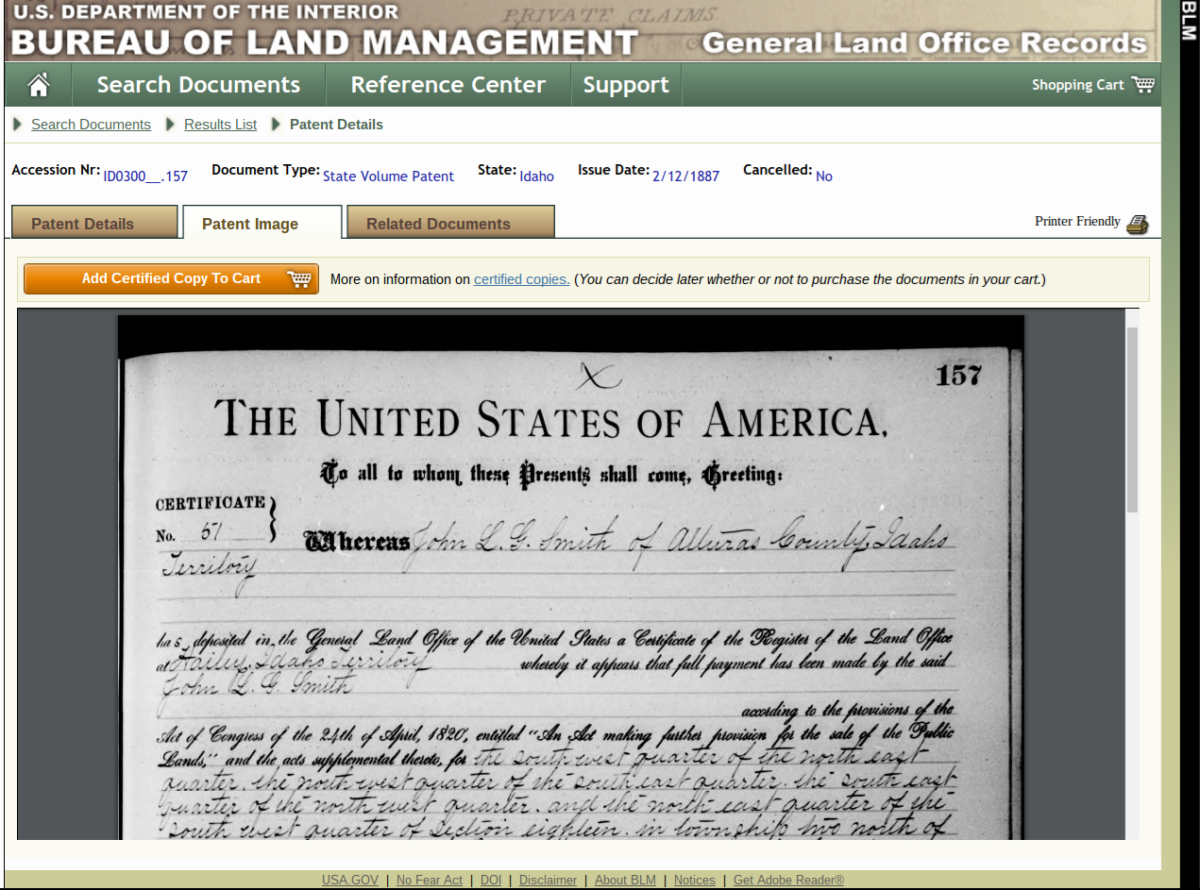 Find Homestead Act and Other Land Records for Genealogy from the BLM