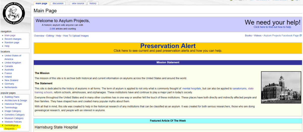 Find Old Hospital and Asylum Records for Genealogy Free Online